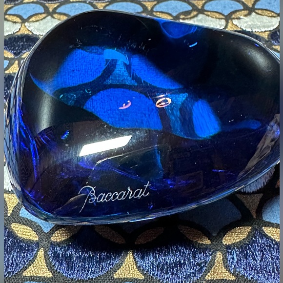 Baccarat | Art | Baccarat Blue Crystal Heart Paperweight Signed Made In ...